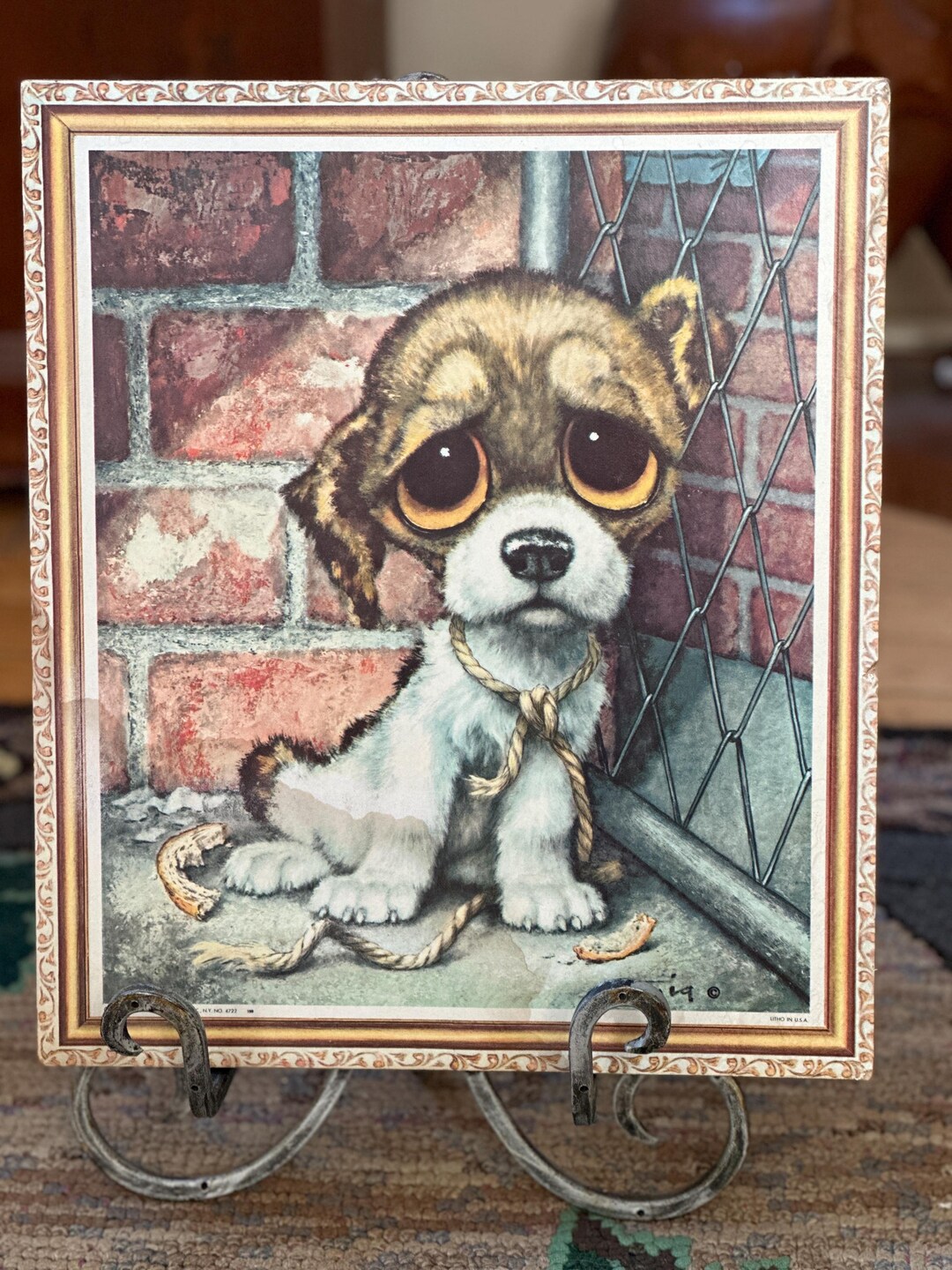 Vintage Gia Wende Big Eyes Gig Pity Puppy Dog Art on Board 1960s Poster ...