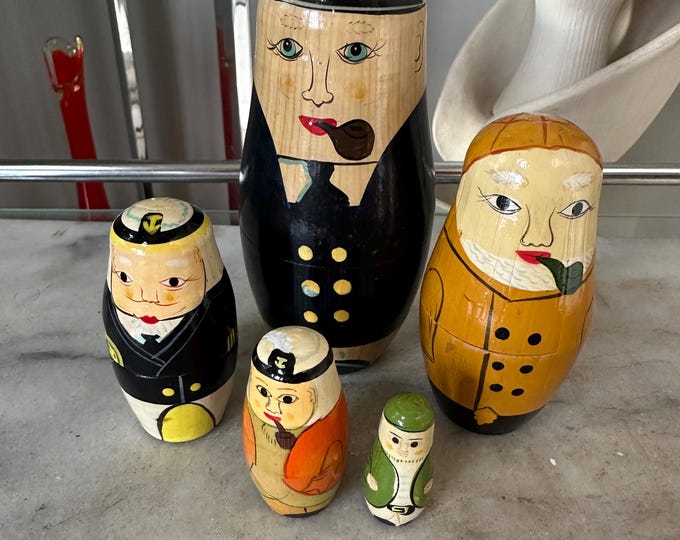 Ship Captain and Crew Nesting Dolls, Captain Crew and Dog Nesting Dolls ...