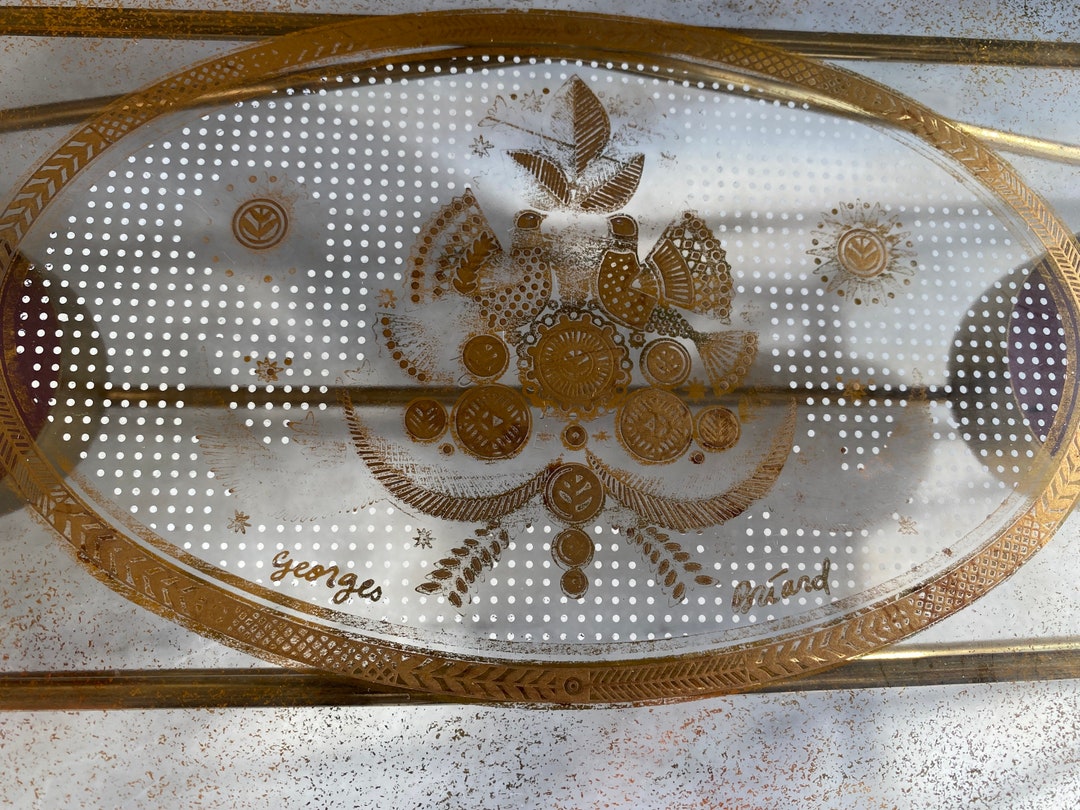 Vintage MCM George Briard Gold Dust & Gold Birds Pyrex Chaffing Dish ...