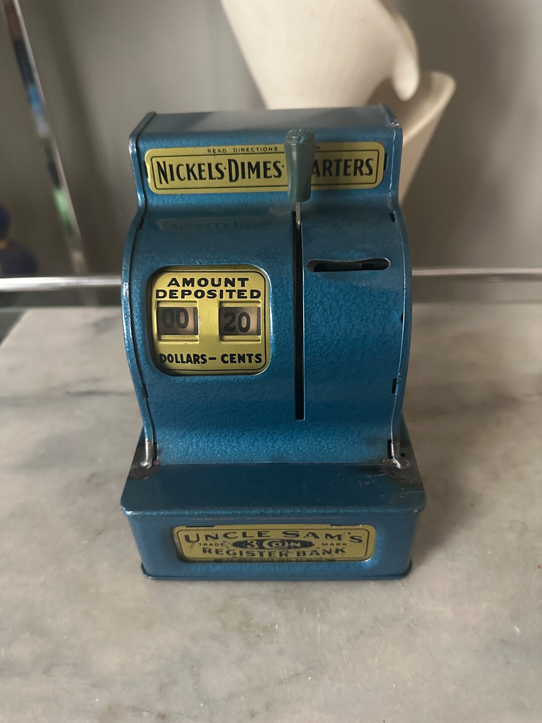 Vintage Blue Uncle Sams 3 Coin Register Bank UNCLE Sams - Etsy