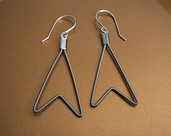 Wrapped Teardrop Guitar String Earrings | Etsy