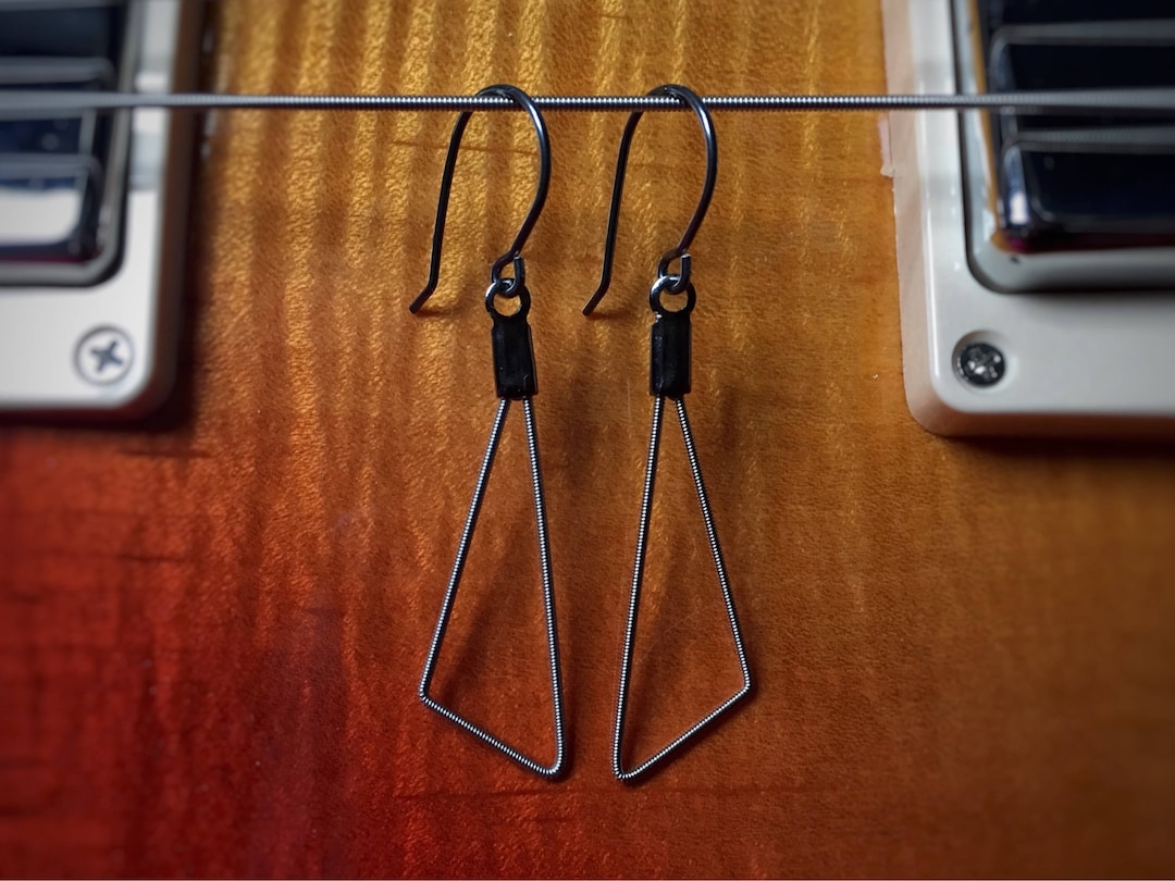 Scalene Triangle Shaped Guitar String Earrings - Etsy