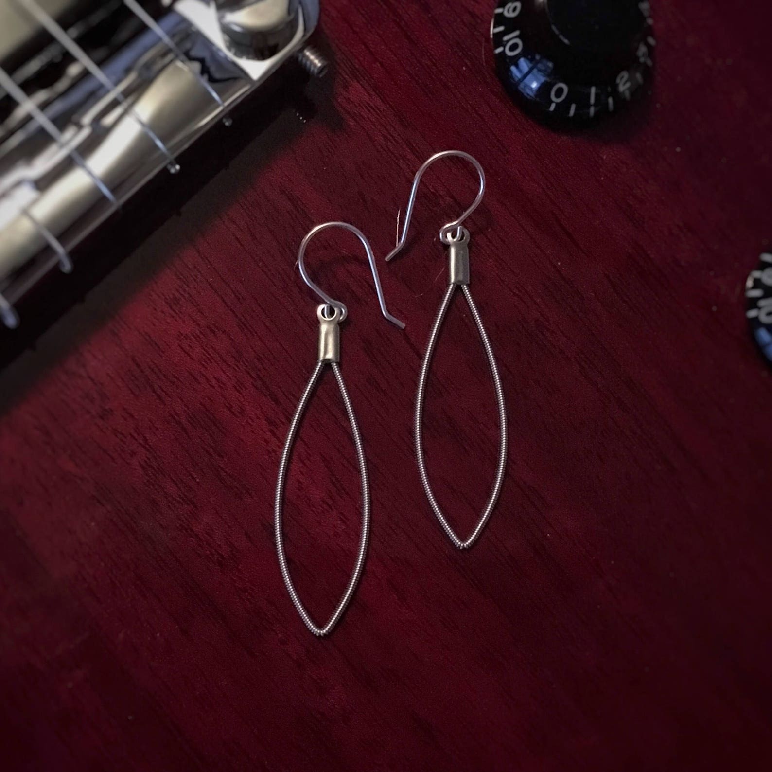 Petal Shaped Guitar String Earrings - Etsy