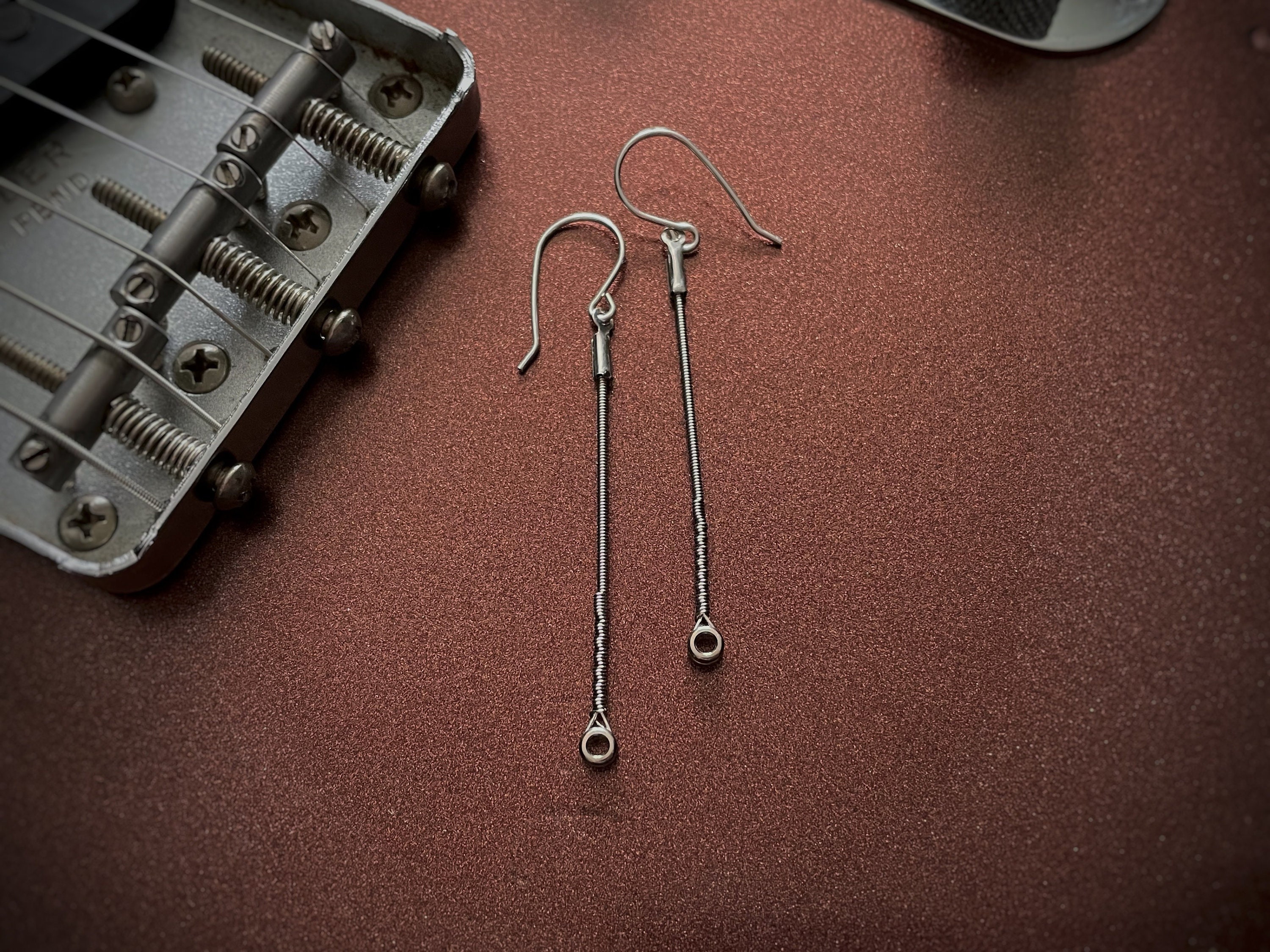 Stick Guitar String Earrings - Etsy