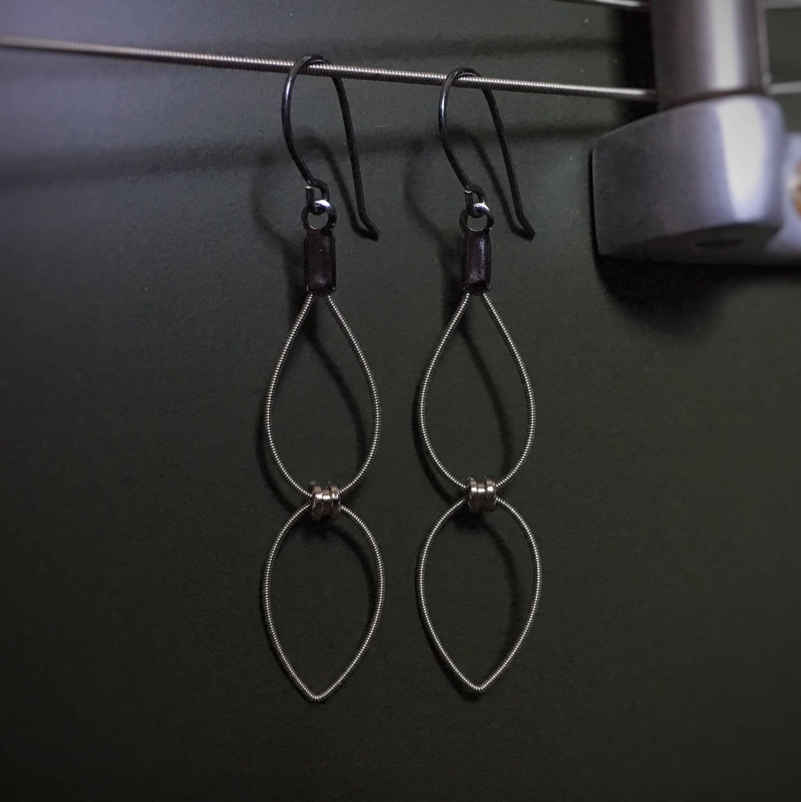 Mirror Drop Guitar String Earrings - Etsy