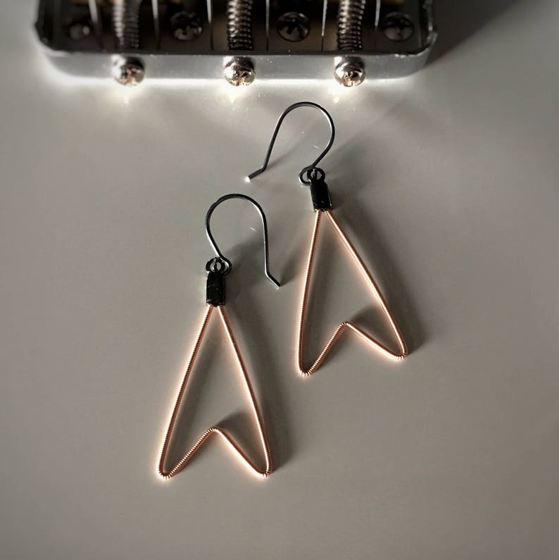 Chevron Guitar String Earrings - Etsy