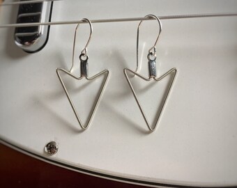 Wrapped Teardrop Guitar String Earrings | Etsy