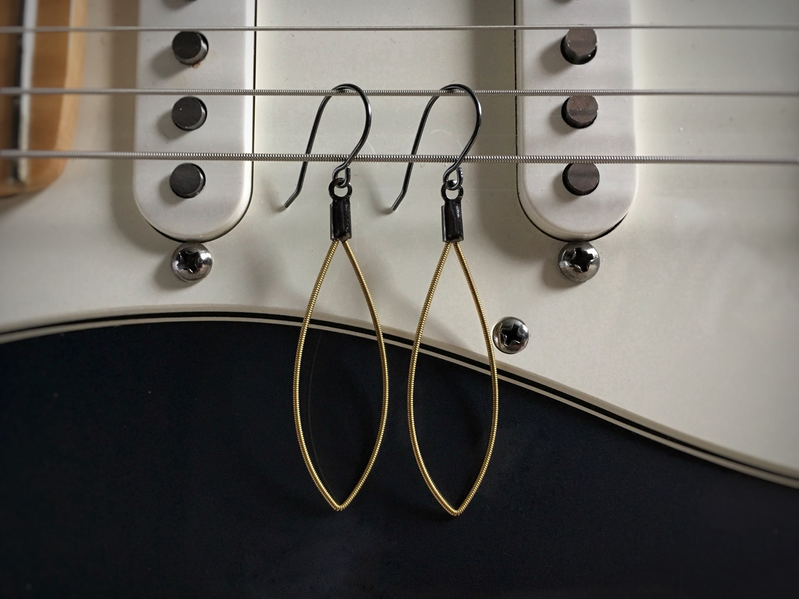 Petal Shaped Guitar String Earrings - Etsy