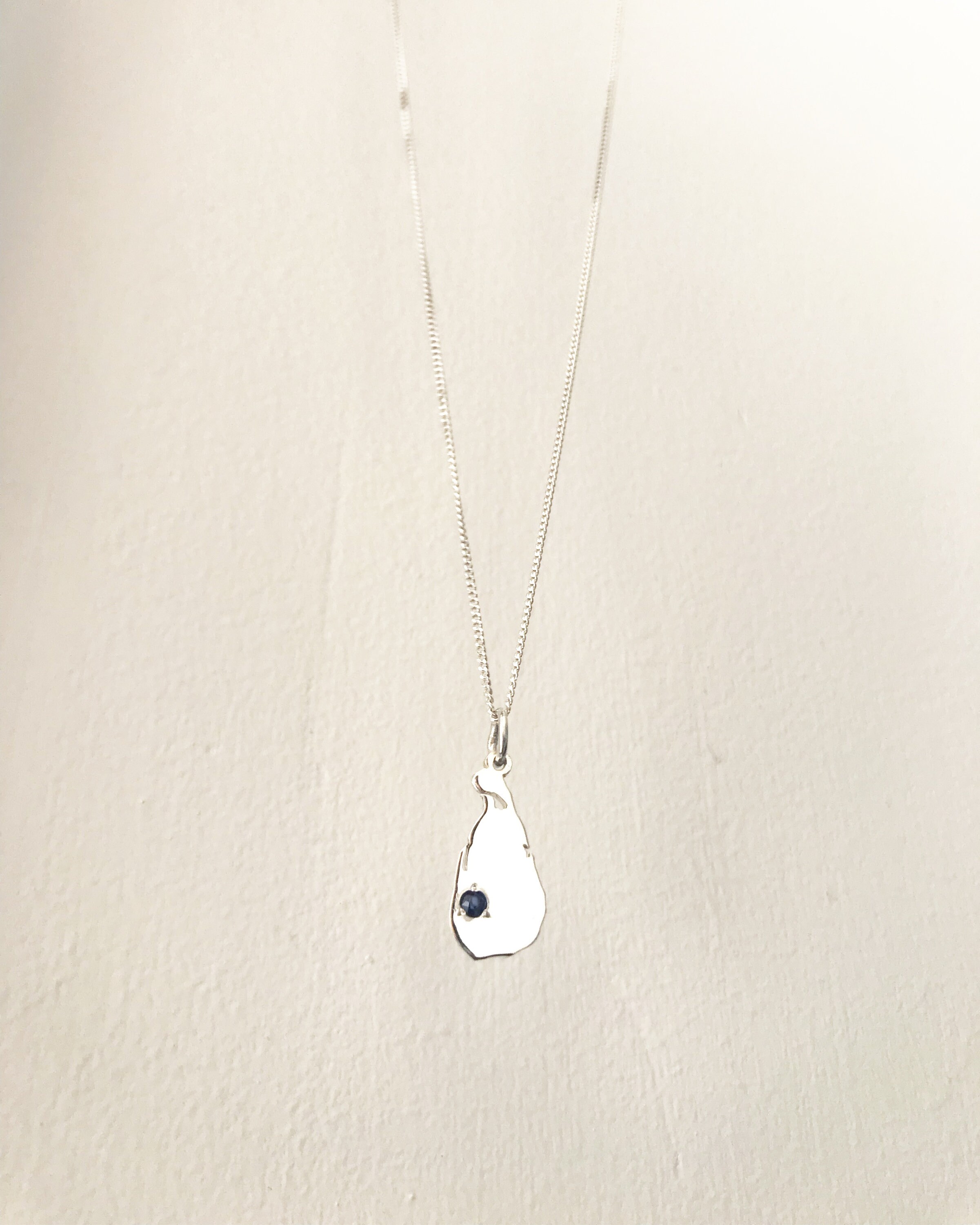 Sri Lanka/ Ceylon Map Necklace Studded With Ceylon Blue - Etsy