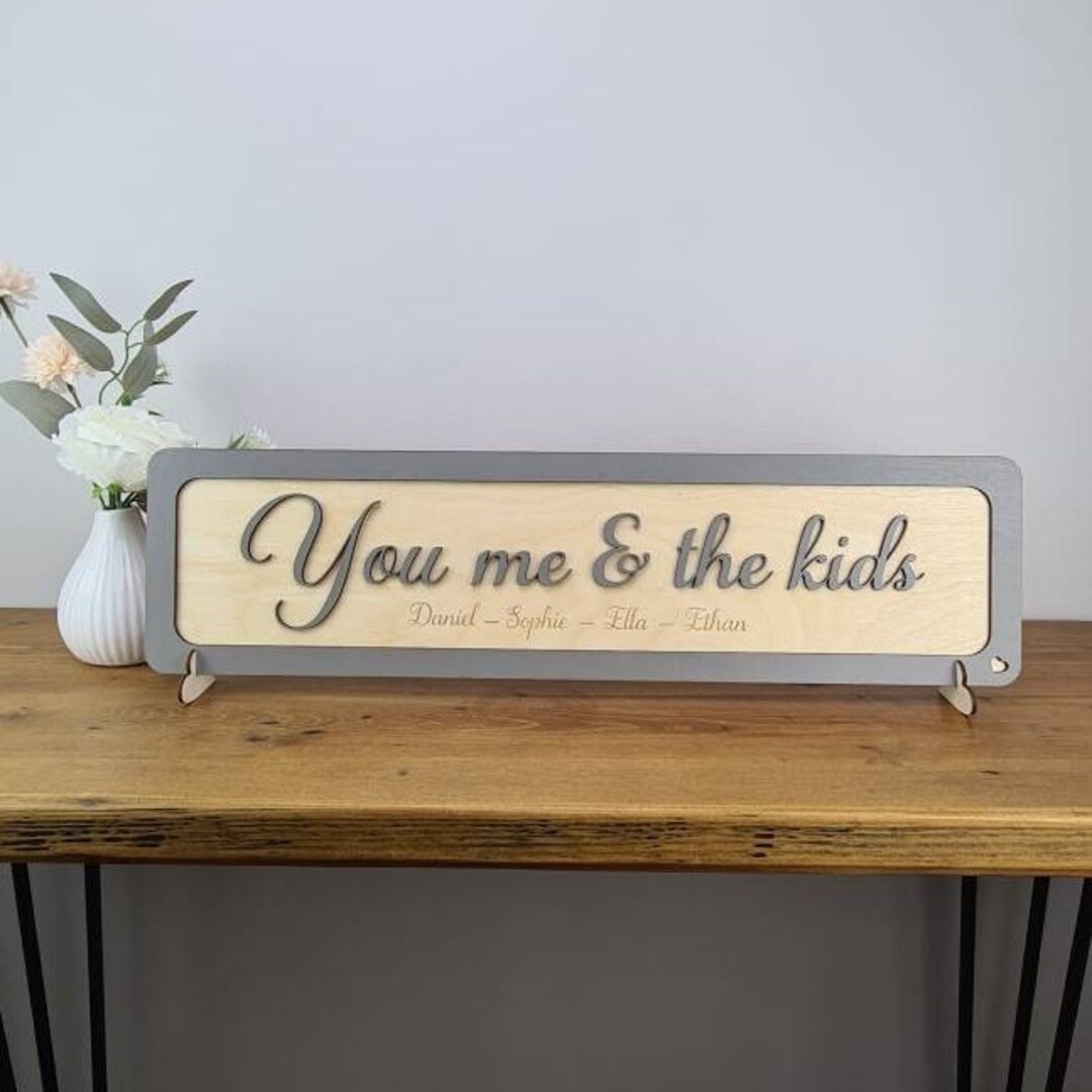 You Me and the Kids 3D Birch Sign Street Train Sign Home Decor Sign ...