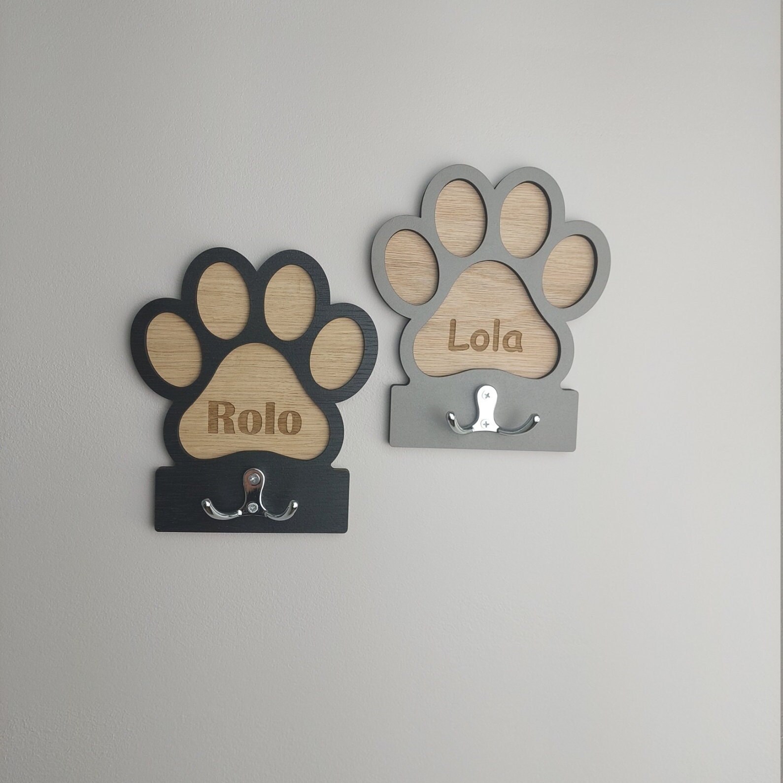 Personalised Pawprint Dog Lead Hook-plaque-holder - Etsy UK
