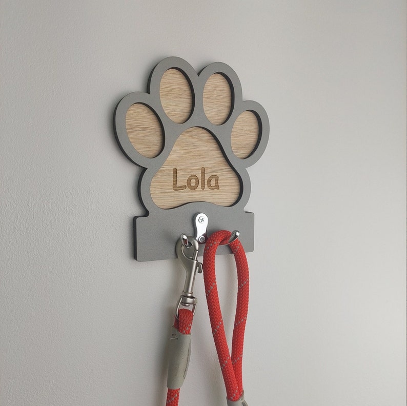 Personalised Pawprint Dog Lead Hook-plaque-holder - Etsy UK
