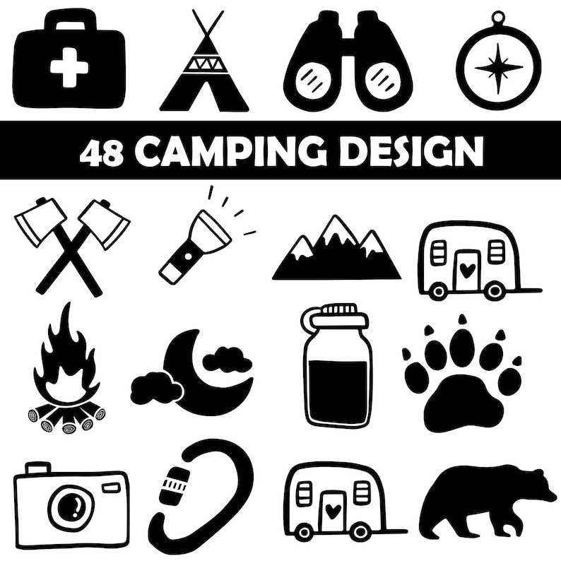 48 Camping Png Bundle, Camping Clipart, Camping Png Cut Files for ...