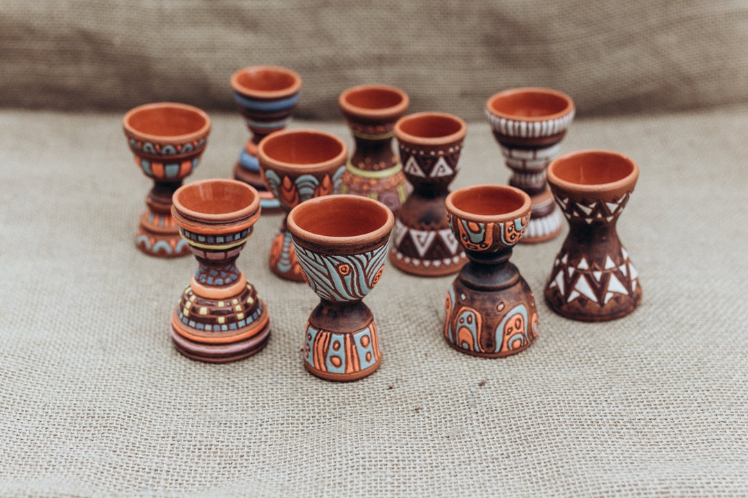 Ceramic Handmade Jigger, Custom Party Cups. Double Cups for Hot Drink ...