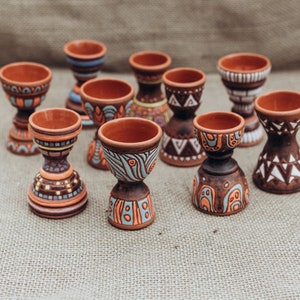 Ceramic Handmade Jigger, Custom Party Cups. Double Cups for Hot Drink ...