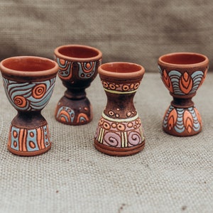 Ceramic Handmade Jigger, Custom Party Cups. Double Cups for Hot Drink ...