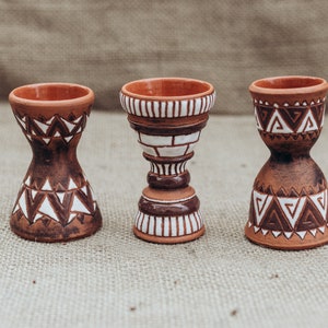 Ceramic Handmade Jigger, Custom Party Cups. Double Cups for Hot Drink ...