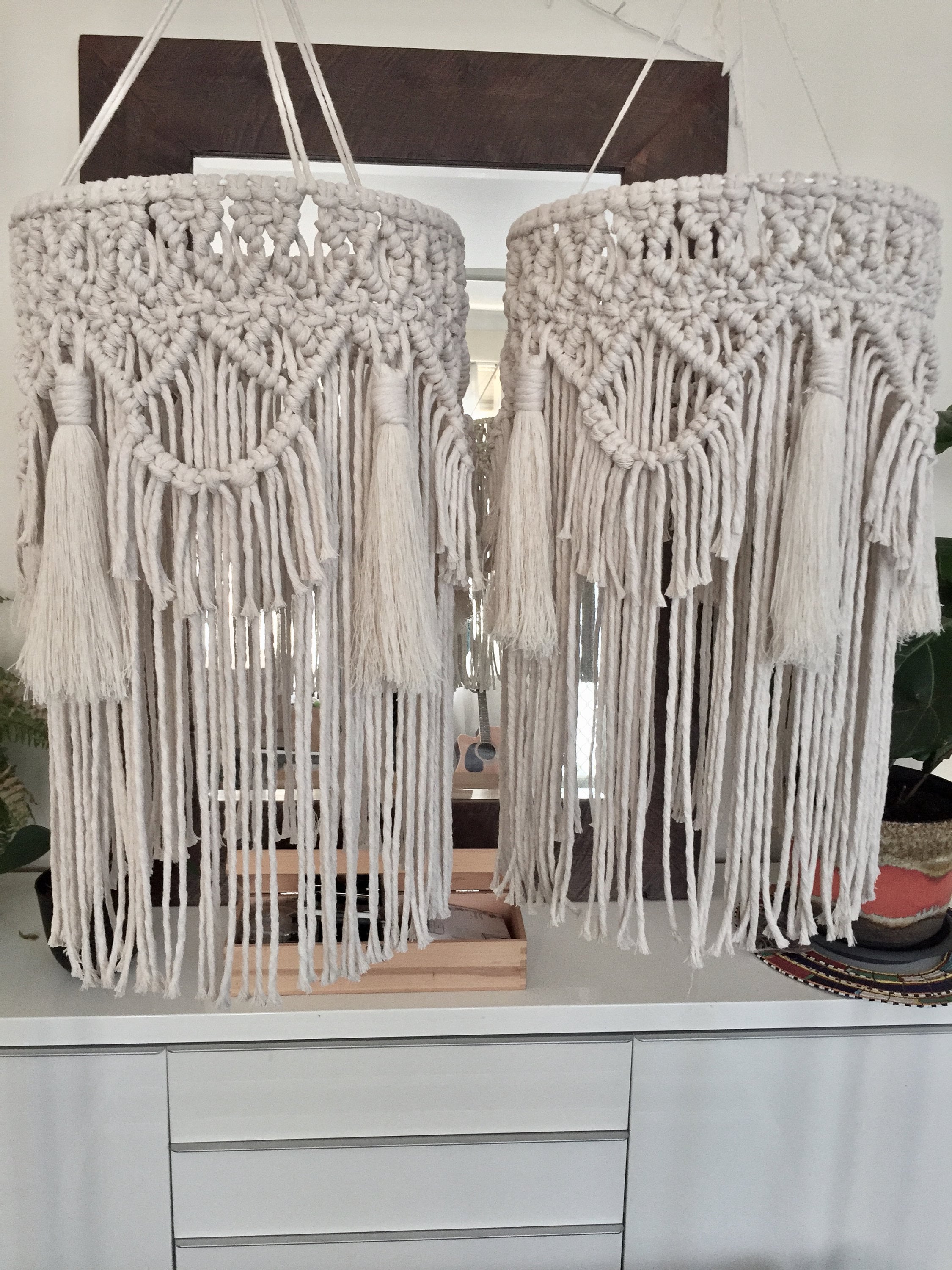 2x Matching Macrame Lantern Mobile Light Shade Boho - Etsy