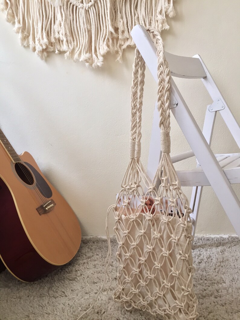 Macrame Market Bag Hand Made by Hanmademacrame Macrame Tote Macrame Bag ...