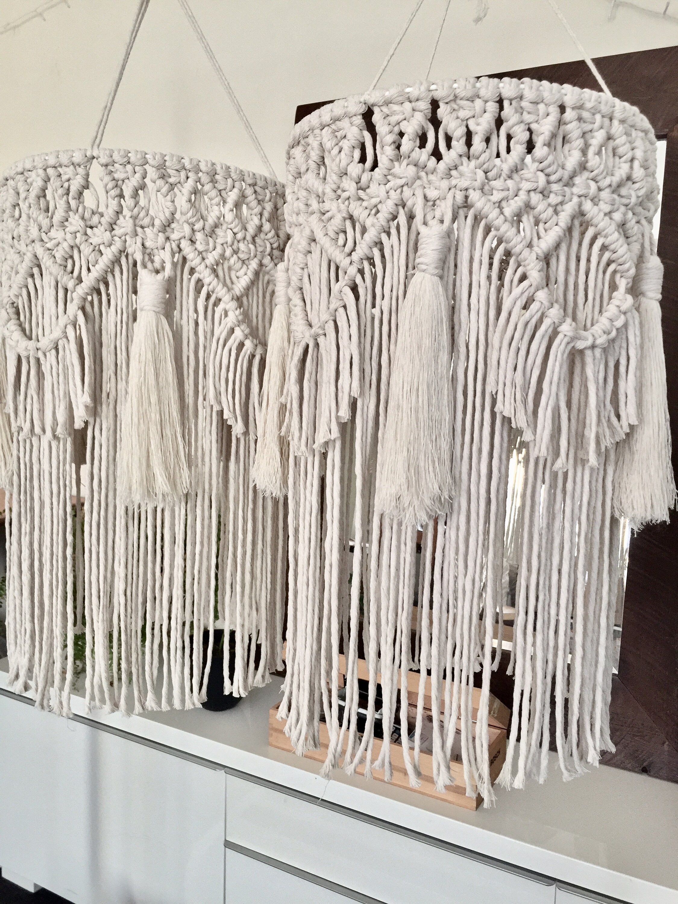 2x Matching Macrame Lantern Mobile Light Shade Boho - Etsy