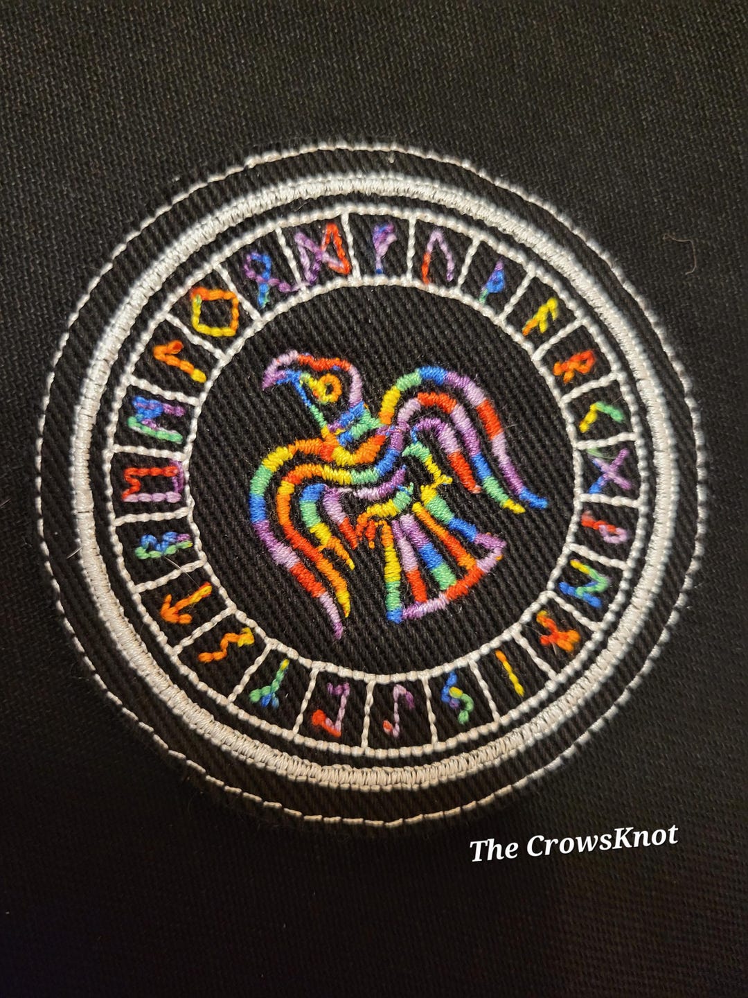 CUSTOM COLOR * Rainbow Norse Raven * Rune Circle * Patch - Etsy