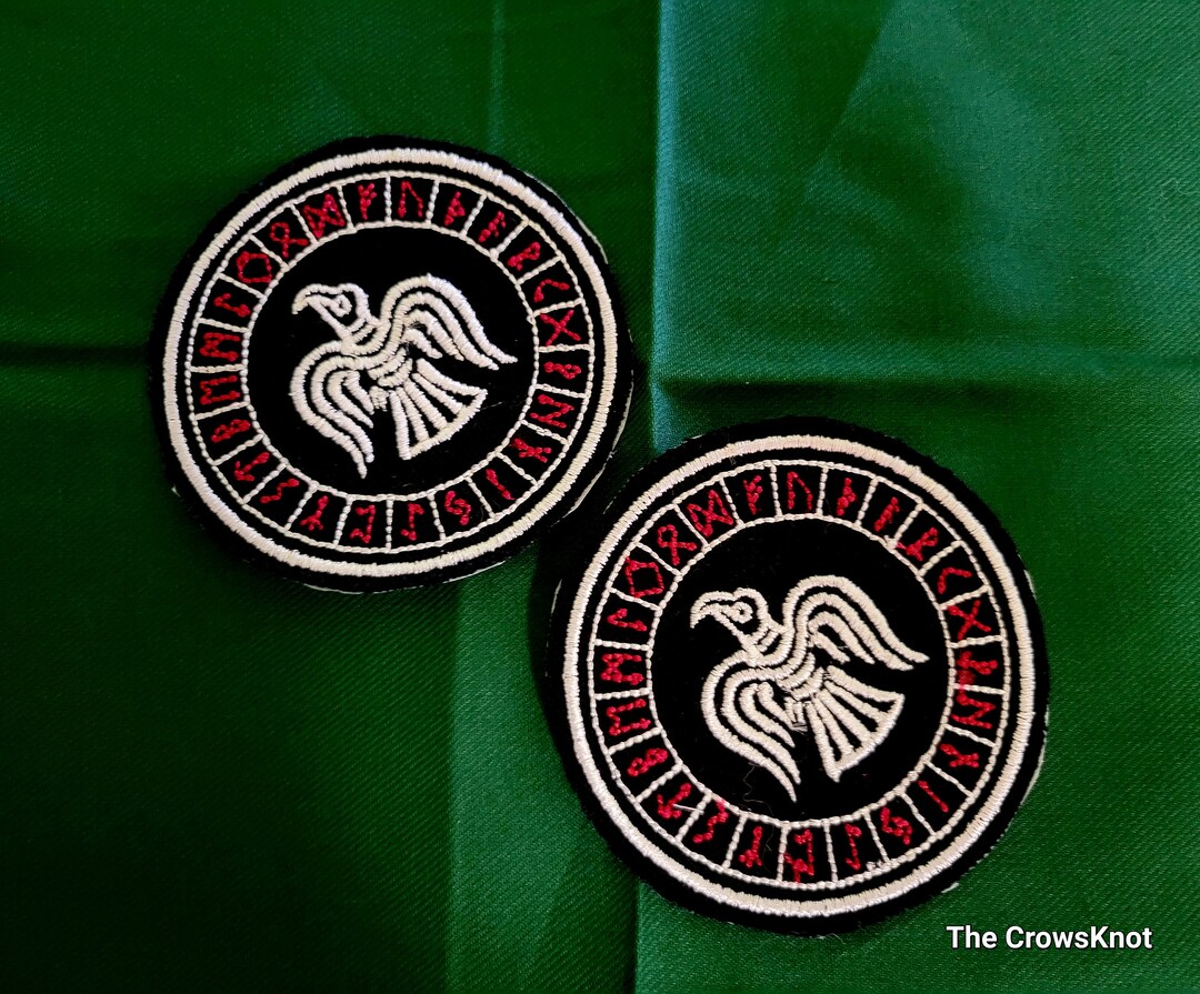 Iron-on Norse Raven Rune Circle Patch - Etsy