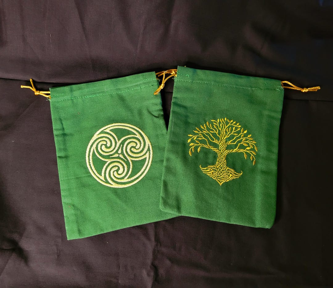 Embroidered Celtic Triskele * Tree Tarot/rune Bag * - Etsy