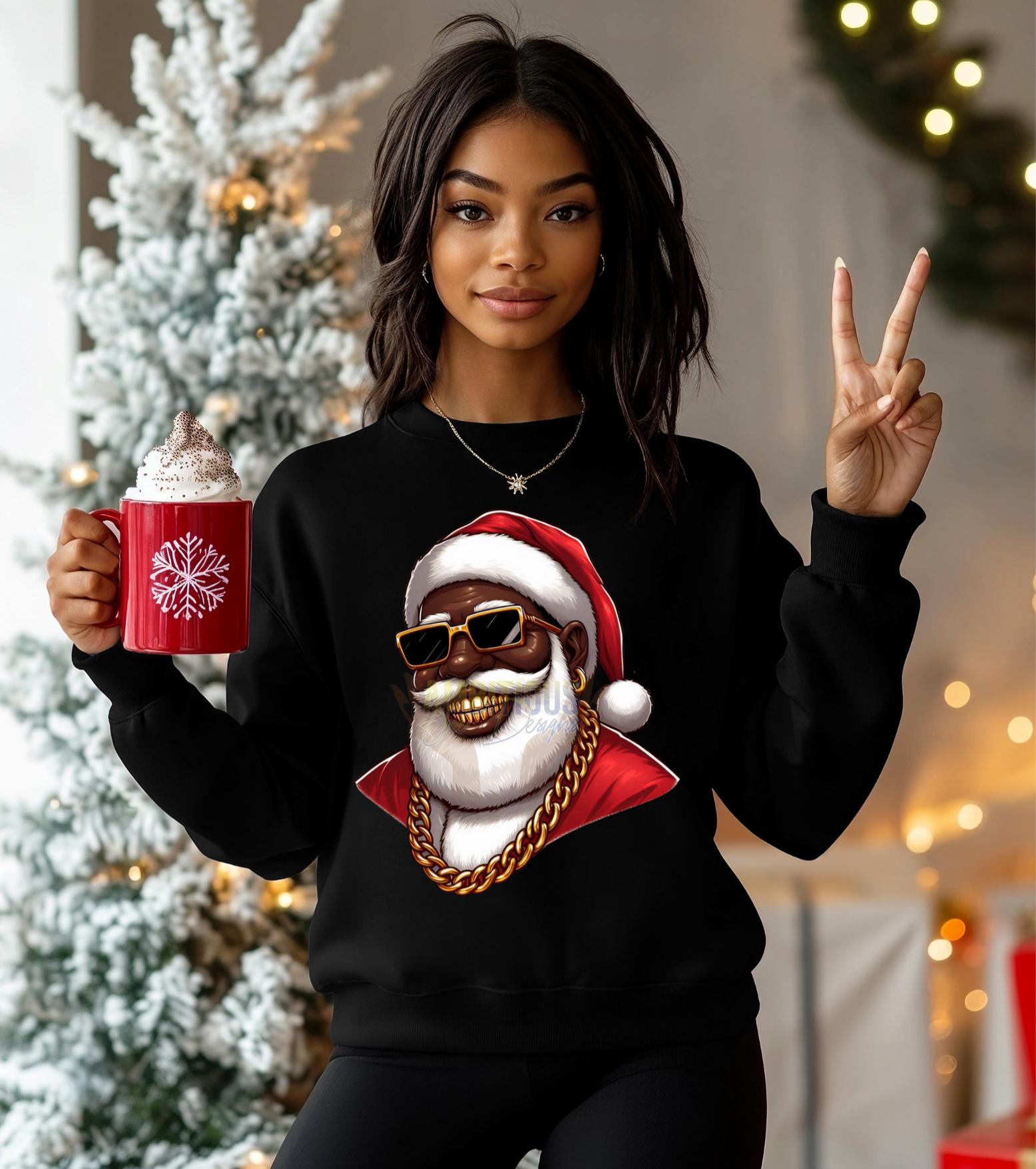 Black Santa Png Gold Tooth Santa Funny Santa Santa Humor Christmas ...