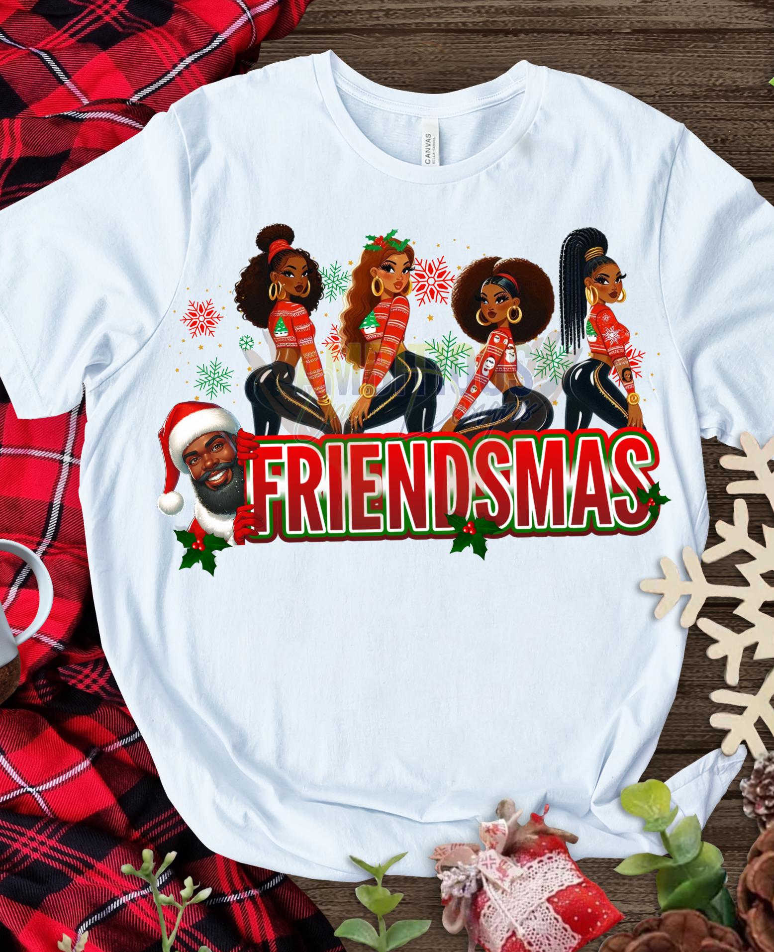 Friendsmas Png File| Black Girl Friendsmas | Christmas Png | Friendsmas ...