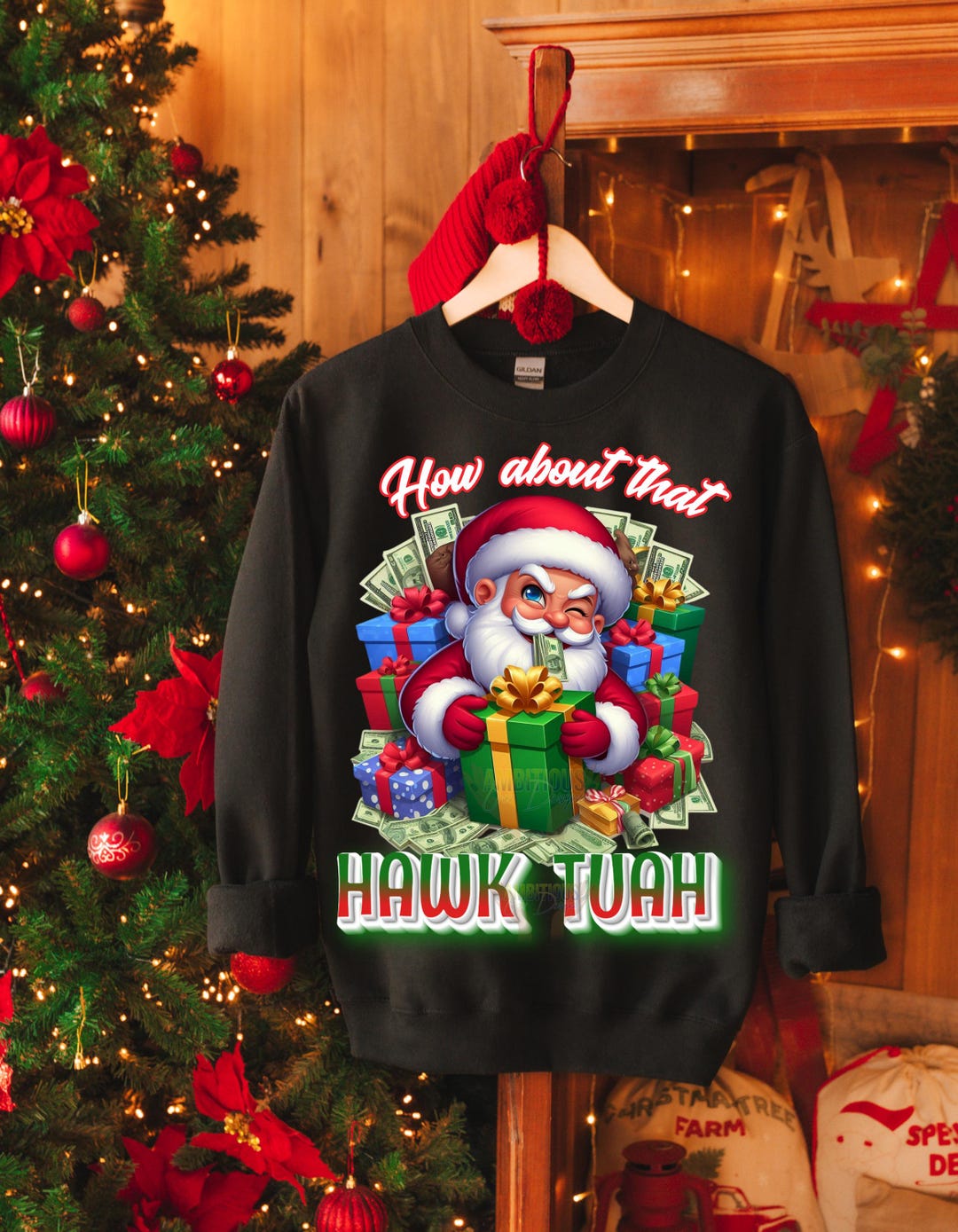Hawk Tuah Santa Png Funny Santa Santa Humor Christmas Humor Png ...