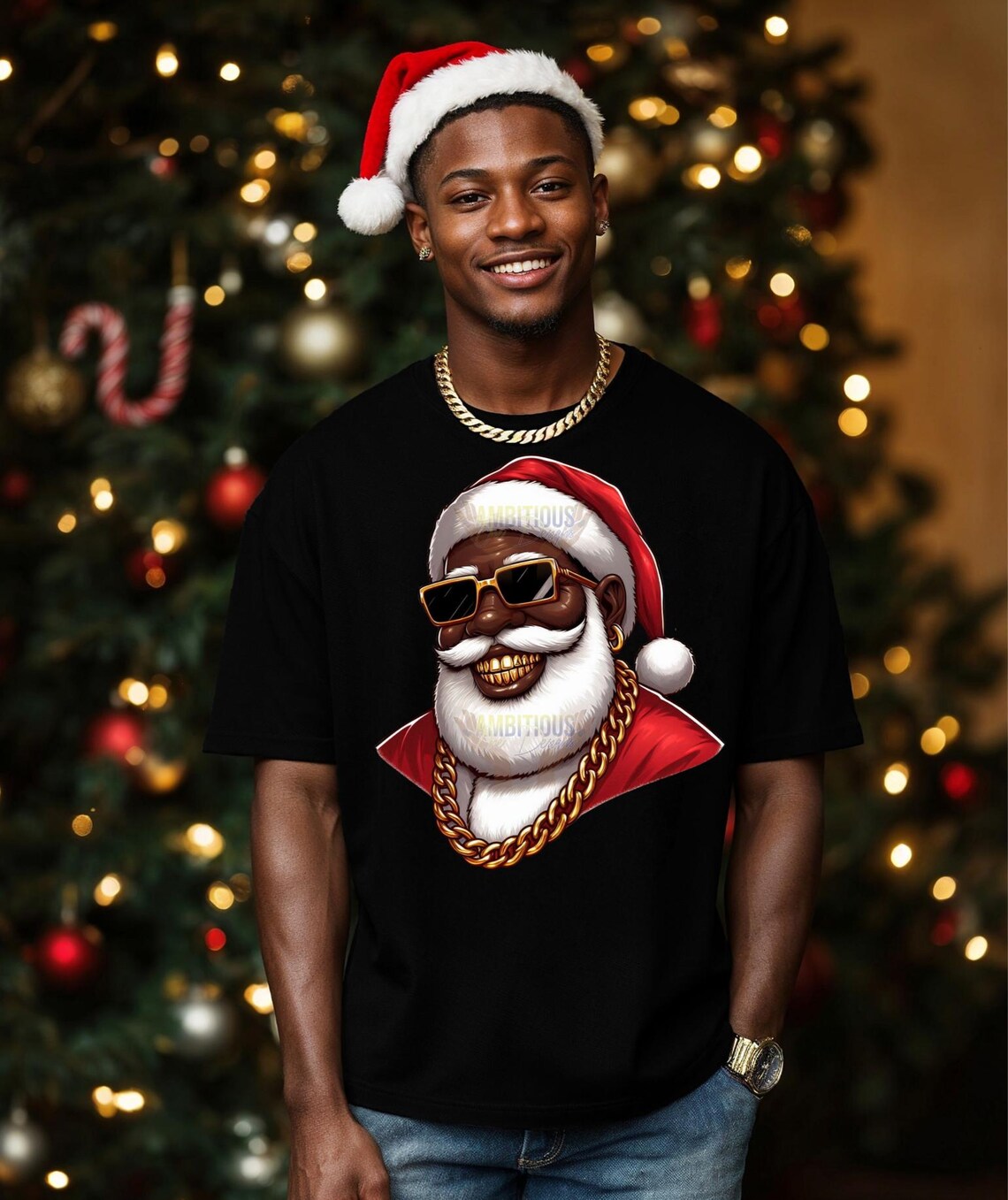 Black Santa Png Gold Tooth Santa Funny Santa Santa Humor Christmas ...