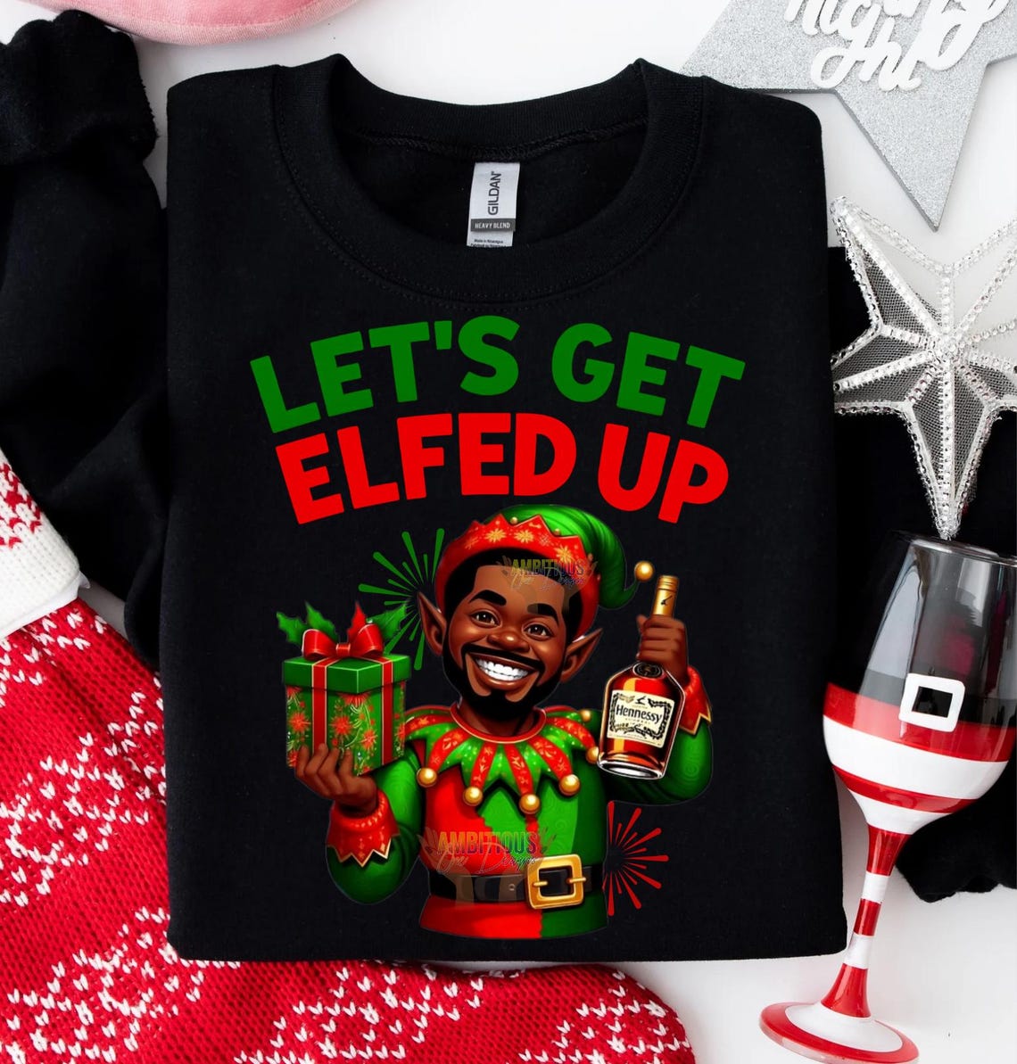 Lets Get Elfed up PNG | Merry Christmas, African American Elf (digital ...