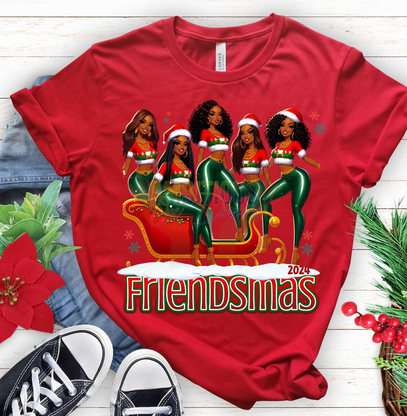 Friendsmas Png File| Black Girl Friendsmas | Christmas Png | Friendsmas ...