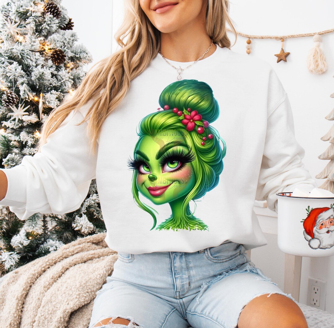 Lady Grinch PNG | Boujee Christmas Design (digital Download) - Etsy Canada