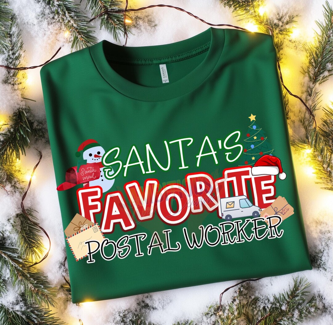 Santas Favorite Postal Worker Png | Santas Favorite | Christmas - Etsy