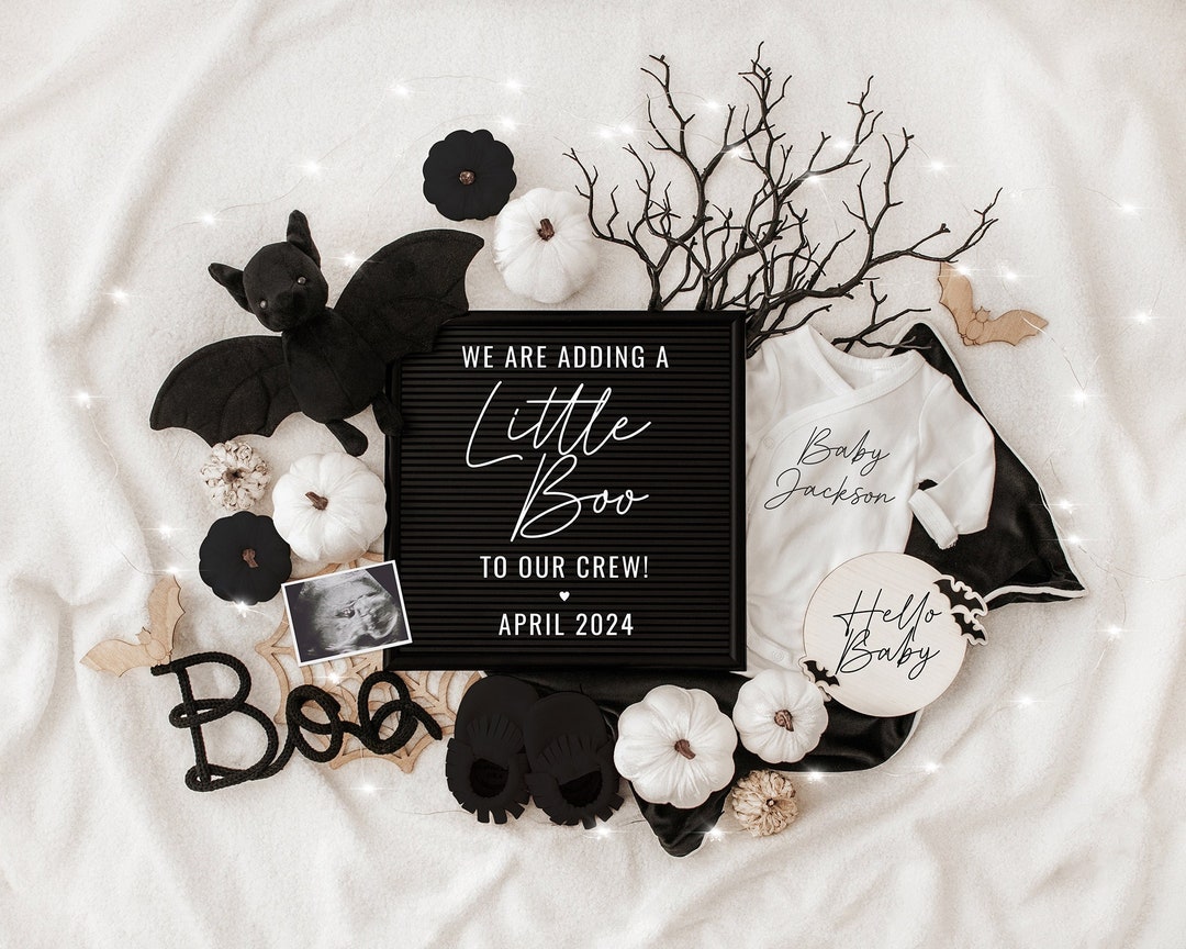 Halloween Digital Pregnancy Announcement, Neutral, Social Media ...