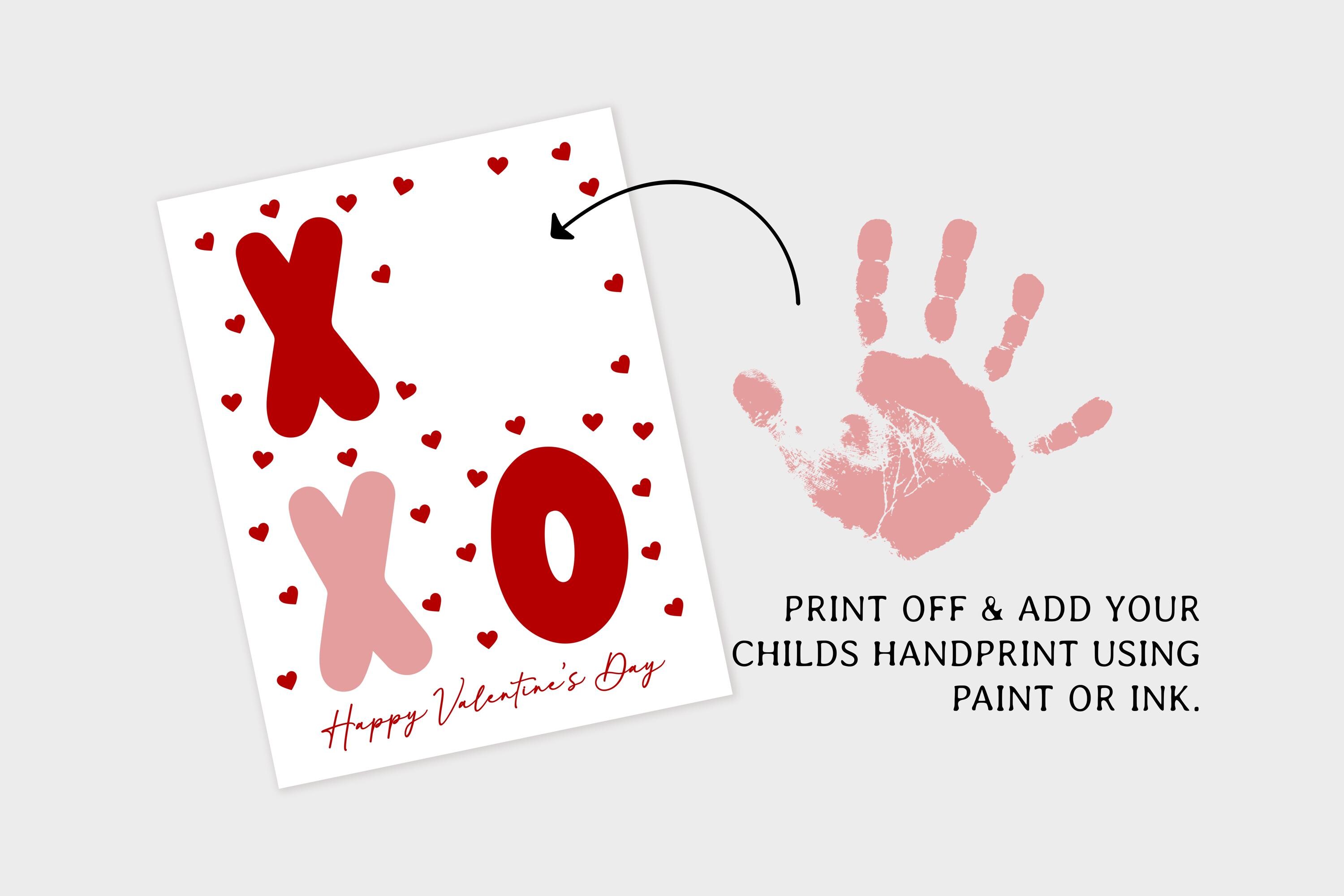 Valentine's Day XOXO Handprint Art (printable Digital Download) - Gift ...
