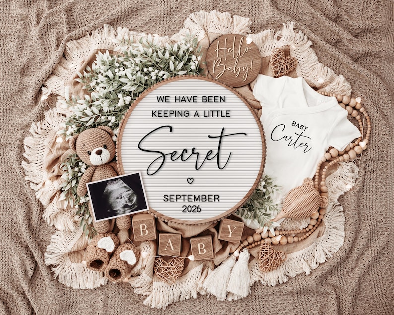 Gender Neutral Pregnancy Announcement Bundle - Baby Social Media Reveal ...
