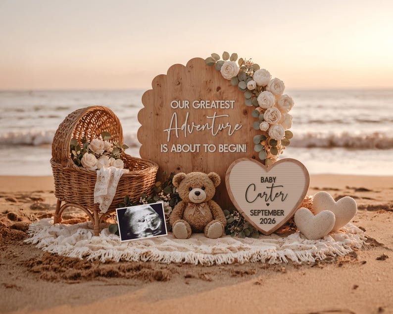 Gender Neutral Pregnancy Announcement Bundle - Baby Social Media Reveal ...