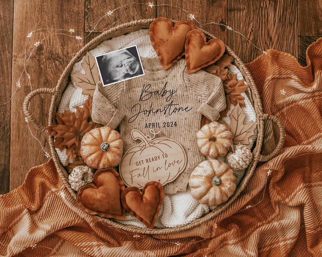 Fall Pregnancy Announcement Digital, Baby Announcement, Social Media ...