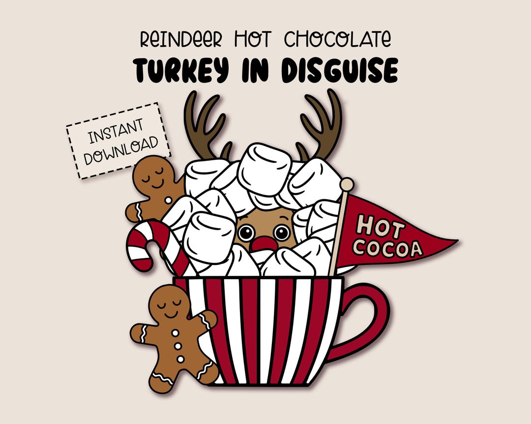 Reindeer Printable Turkey Disguise, Thanksgiving & Christmas Kids ...