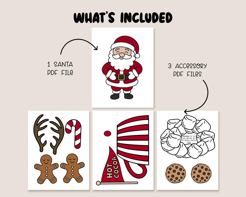 Printable Santa in Disguise, Christmas Kids Activity, Hot Chocolate and ...