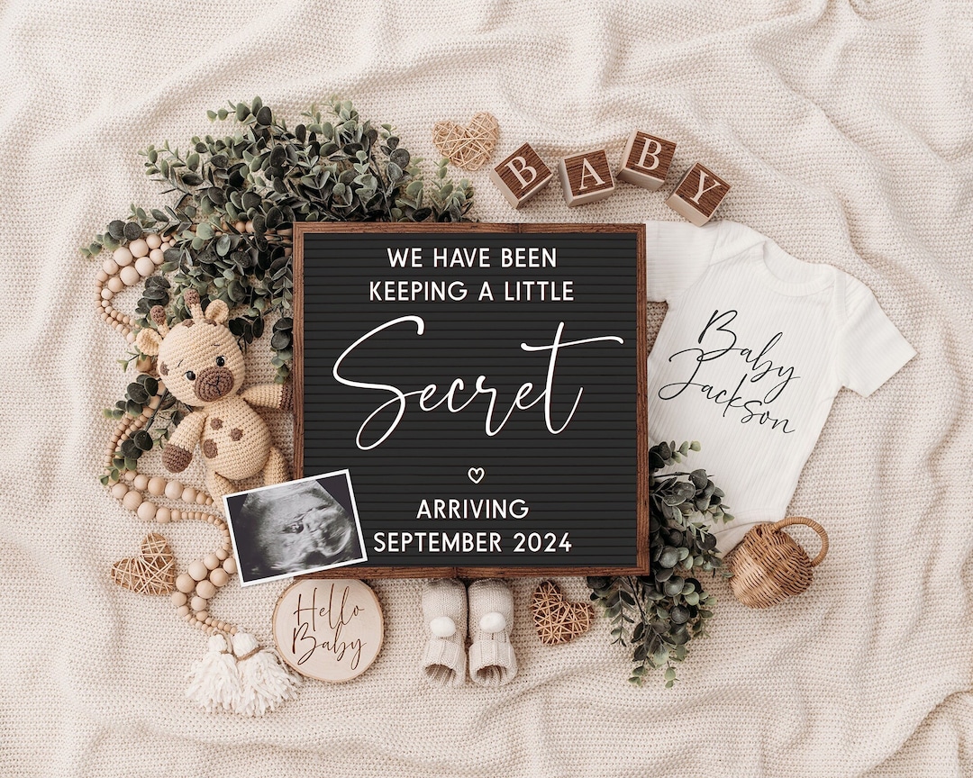 Pregnancy Announcement Digital, Baby Announcement, Editable Template ...