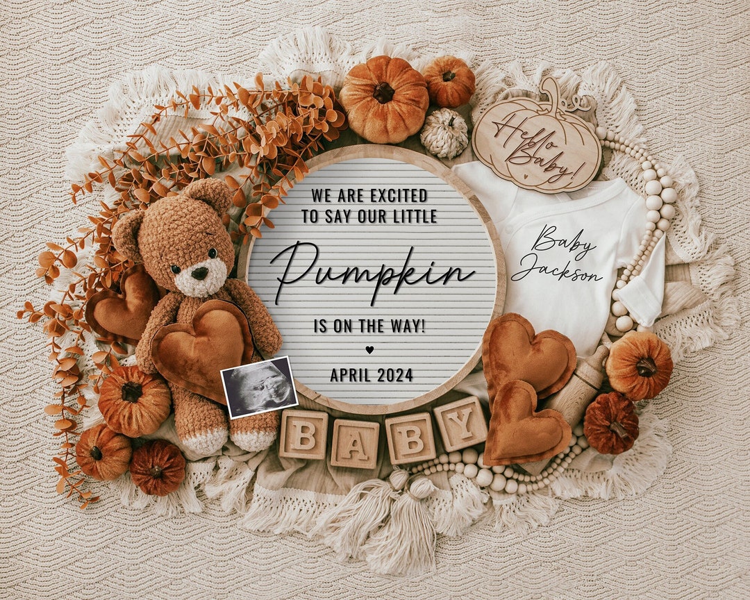 Fall Pregnancy Announcement Digital, Baby Announcement, Social Media ...