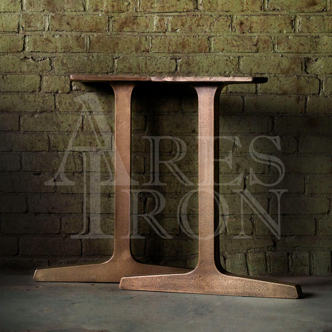 Bronze Plated Cast Iron Beam Table Legs | Dining Table Legs | Set of 2 ...