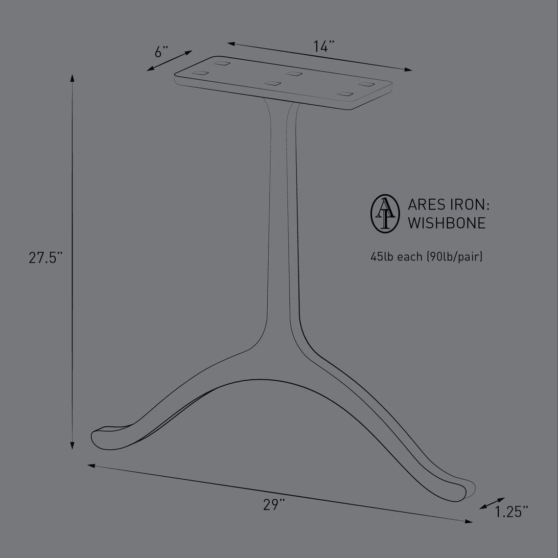 Cast Iron Wishbone Table Legs | Dining Table Legs | Set of 2 - Etsy