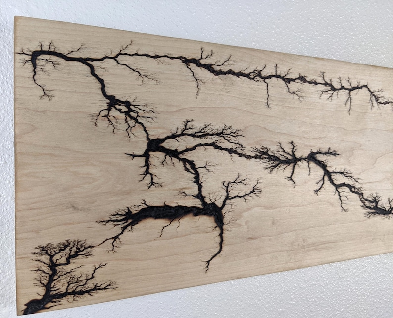 Maple Wall Art With Lichtenberg Pattern | 24" X 7" Fractal Burn Decor ...