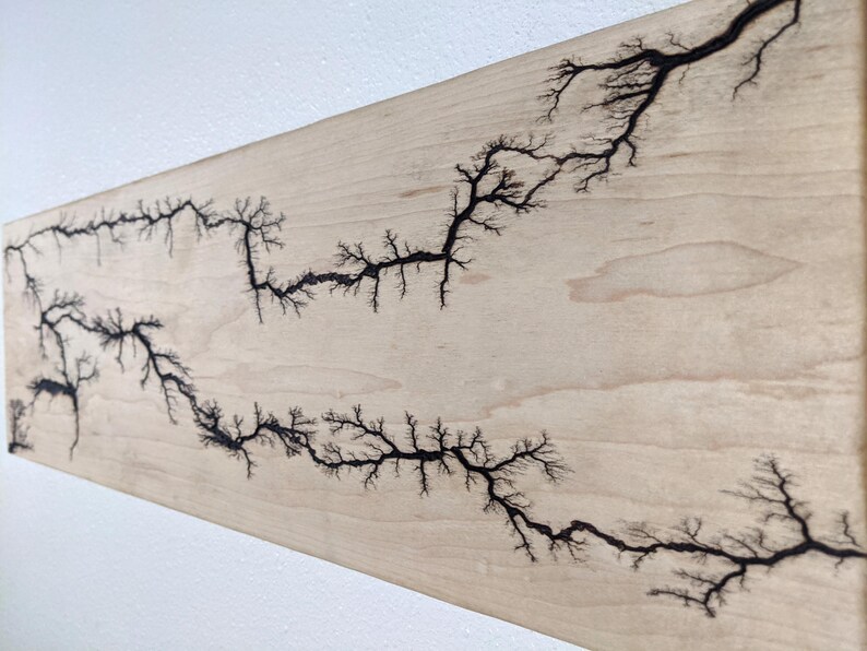 Maple Wall Art With Lichtenberg Pattern | 24" X 7" Fractal Burn Decor ...