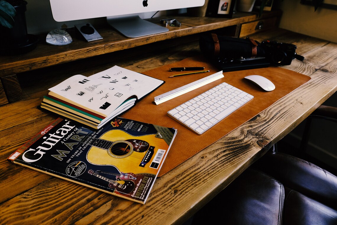 Tan Leather Desk Pad Leather Table Mat Leather Desk Blotter - Etsy