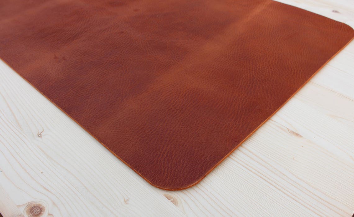 Full Grain Tan Leather Desk Pad Large Leather Table Mat | Etsy UK